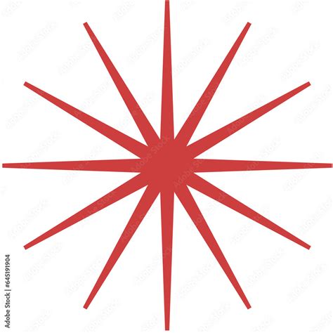 Digital Png Illustration Of Red Asterisk Star Shape On Transparent Background Stock Illustration