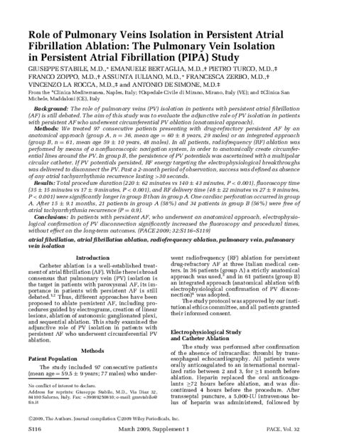 Pdf Functional Pulmonary Vein Isolation During Atrial Fibrillation