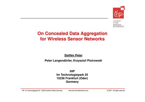 Ppt On Concealed Data Aggregation For Wireless Sensor Networks