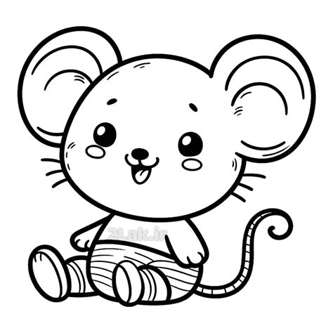 دانلود برگه رنگ آمیزی و نقاشی موش دولک