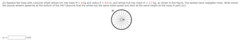 solved angular speed of the rotating hoop is ω vcm r a