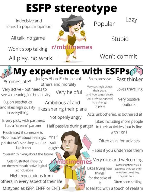 Esfp Stereotype Vs My Experience With Esfps Mbti Relationships Mbti