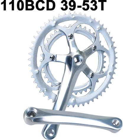로드 바이크 접이식 자전거 크랭크 세트 53t 39t 체인휠 5 네일 스퀘어 홀 110 Bcd 170mm 크랭크 암 9