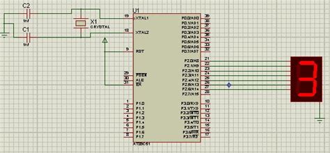 program to implement 7 segment display with 8051 microcontroller