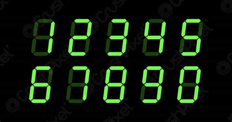 digit numbers digital screen with green digits digital clock or stock vector 1982409 crushpixel