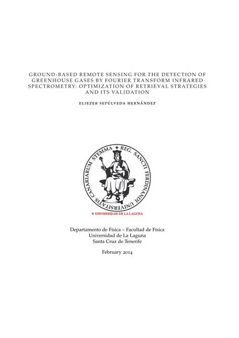 Pdf Ground Based Remote Sensing For The Detection Of Greenhouse Gases