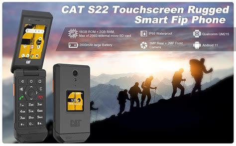 CAT S22 Rugged Flip Phone Unlocked (16GB) 2.8" Touchscreen Smart Cell ...