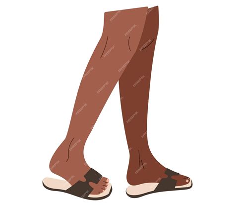 Premium Vector Beautiful Cartoon Female Legs In Stylish Slippers