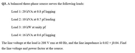 solved q3 a balanced three phase source serves the