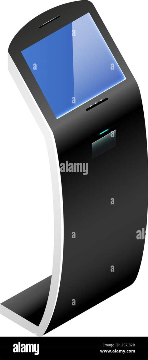 Sensor Bank Terminal Realistic Vector Illustration Online Banking Software Flat Color Object