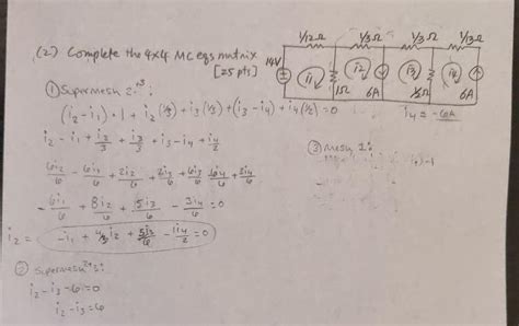 Solved 2 Complete The 4×4 Mceqs Matrix 1 Supermesh 23