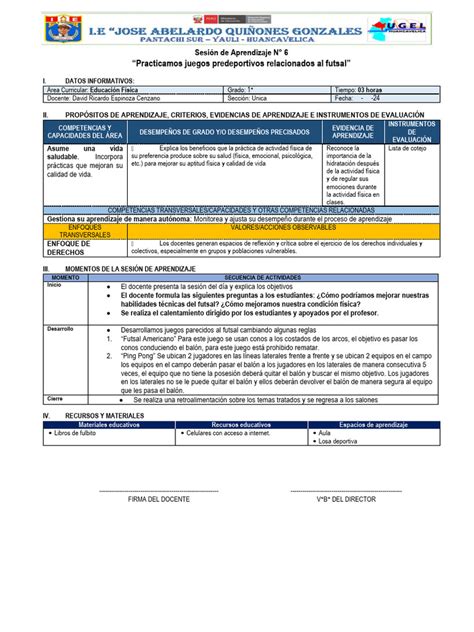 1° Sesión de Aprendizaje 06 | PDF | Evaluación | Aprendizaje