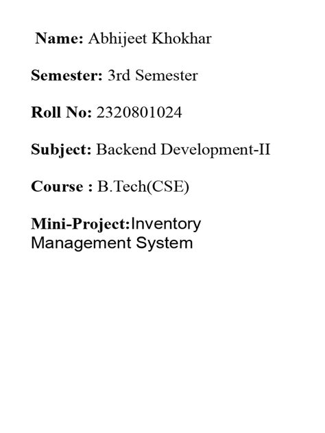 Abhijeet Project Pdf