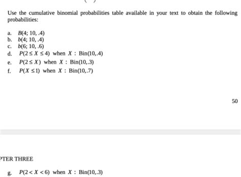Solved Use The Cumulative Binomial Probabilities Table