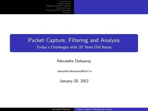 Pdf Packet Capture Filtering And Analysis Alexandre … Capture Filtering And Analysis A