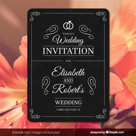 Tarjeta de boda en estilo retro | Vector Premium