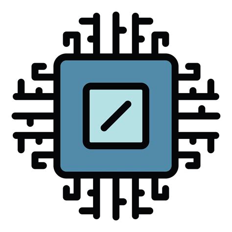 Computer Processor Icon Color Outline Vector Vector Art At Vecteezy