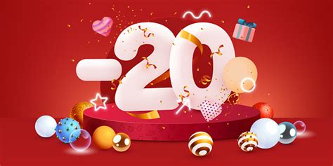 20 할인 창의적인 구성을 할인하십시오 메리 크리스마스와 새해 복 많이 받으세요 판매 배너 및 포스터 세일에 대한 스톡 벡터 아트 및 기타 이미지 Istock