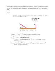 Calculate The Net Torque About Point Docx Calculate The Net Torque About Point O For The Two