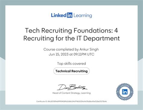 ankur singh on linkedin certificate of completion
