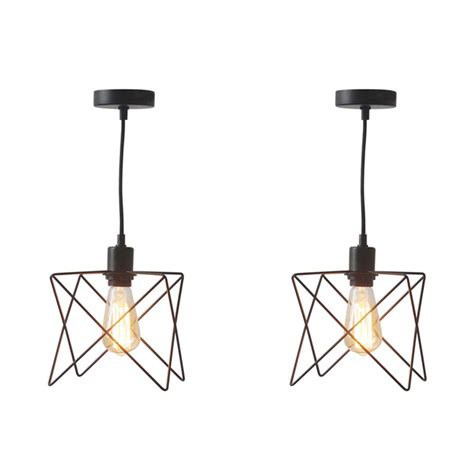 2x Luminite Spider 19cm Metal Lamp Shade Hanging Pendant Ceiling Light