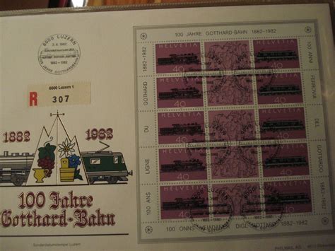 Grossbrief 1982 Mit Block 100 Jahre Gotthardlinie O Luzern Gebraucht In Niederwil Ag Für Chf