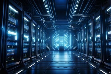 Advanced Data Center With Cloud And Ai Infrastructure Premium Ai Generated Image