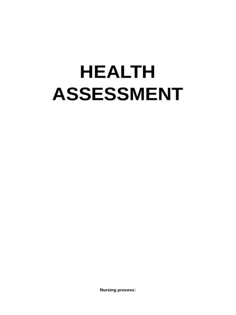 Health Assessment Pdf Olfactory System Physical Examination