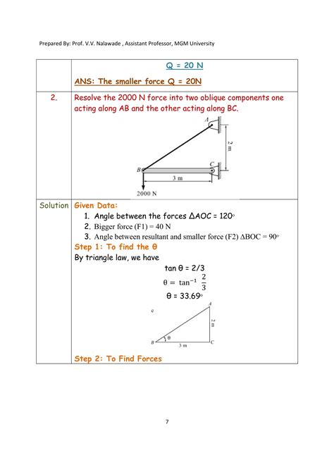 Unit 1 Force System Solved Problems On Force Systempdf
