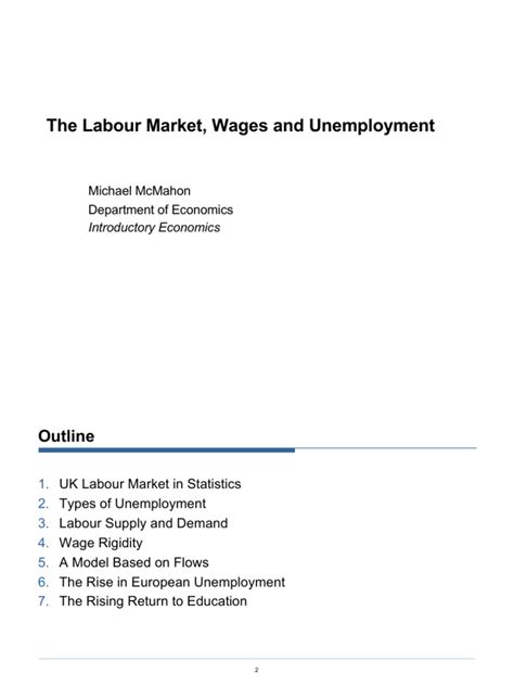Lecture 6 The Labour Market Pdf Unemployment Labour Economics