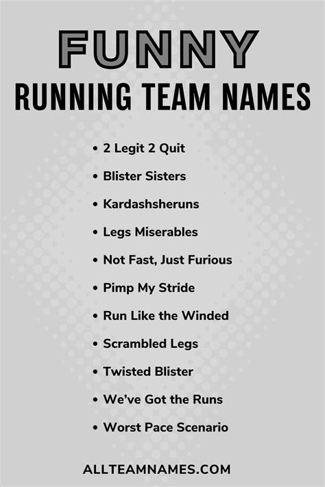 Creative And Catchy Names For A Running Team Creative And Catchy Names For A Running Team