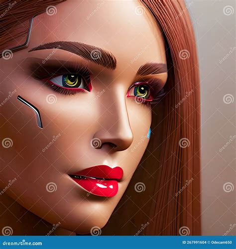 Artificial Intelligence Robot Woman Working In Call Center As