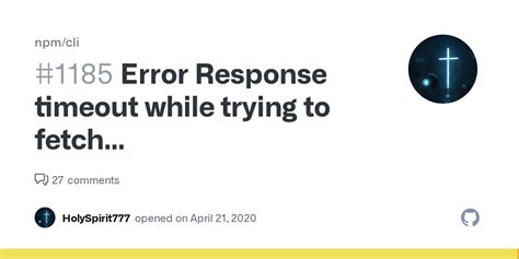 Error Response Timeout While Trying To Fetch Registry Npmjs Org Angular Fcli Over