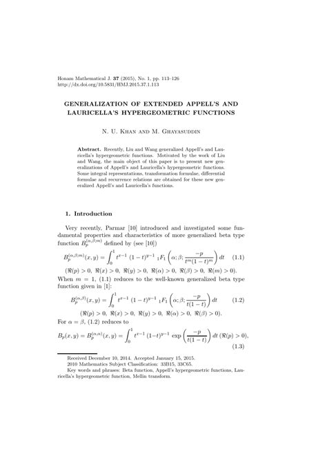 Pdf Generalization Of Extended Appells And Lauricellas