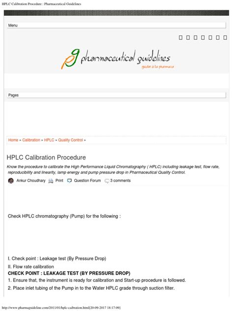 Hplc Calibration Procedure Pharmaceutical Guidelines Pdf High Performance Liquid Hplc Calibration Procedure Pharmaceutical Guidelines Pdf High Performance Liquid