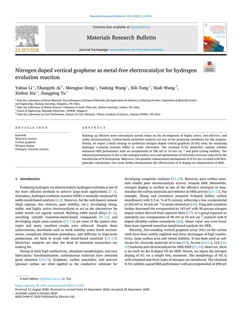 Nitrogendopedverticalgraphenepdf Chemistry Science