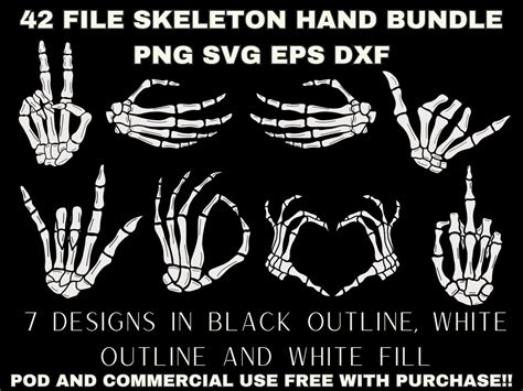Skeleton Hands Bundle Skeleton Hands Svg Skeleton Hands Png Halloween Svg Png Bundle For