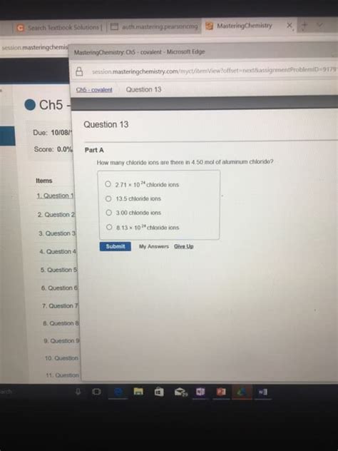 Oneclass How Many Chloride Ions Are There In Mol Of Search Textbook Solutions Auth