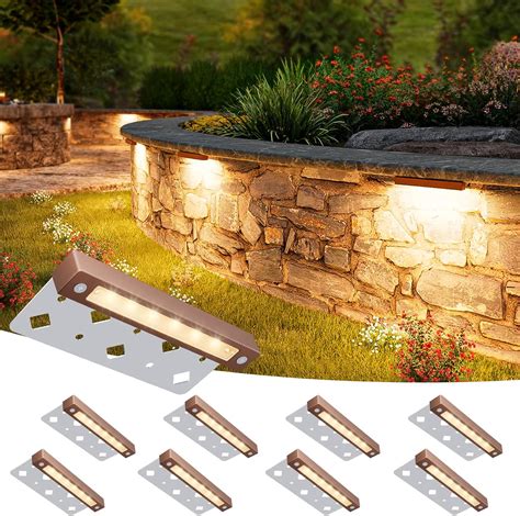 Volisun 8 Pack 7 Inch Retaining Wall Lights Waterproof Led Hardscape