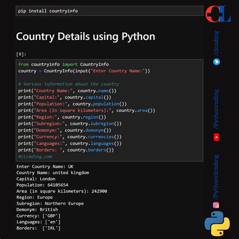 Country Details Using Python Python Coding Medium