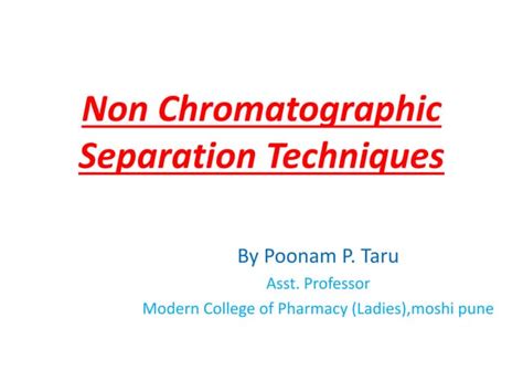 Chromatographic Separation Techniques Converted
