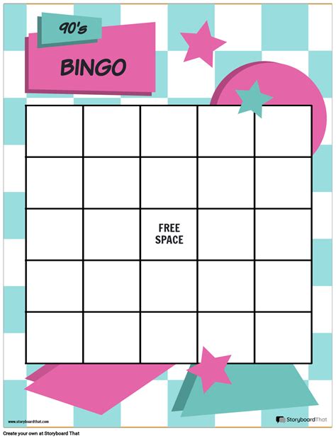 Ready To Use 90s Themed Bingo Board Storyboard