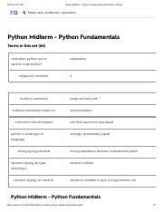 Python Midterm Python Fundamentals Flashcards Quizlet Pdf 3 21 22 3 07 AM Python Midterm