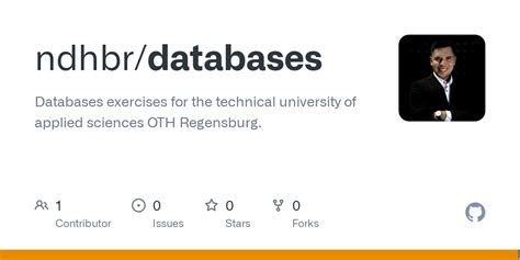 GitHub Ndhbr Databases Databases Exercises For The Technical University Of Applied Sciences