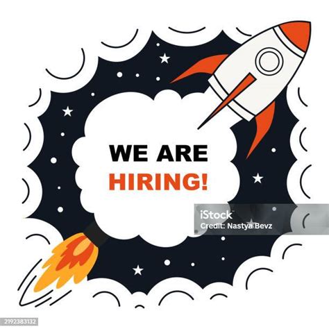우리는 비행 로켓 우주선과 함께 개념을 고용하고 있습니다 찾고 있습니다 벡터 평면 그림 개념에 대한 스톡 벡터 아트 및 기타 이미지 개념 객실 있음 구인 중 Istock