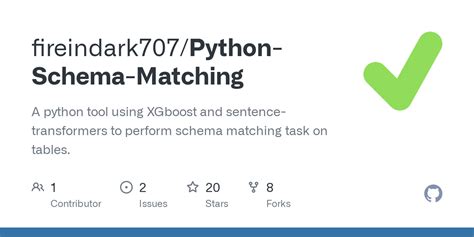 GitHub Fireindark707 Python Schema Matching A Python Tool Using XGboost And Sentence