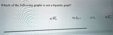 Which Of The Following Graphs Is Not Bipartite Graph A W B Q C C D Kz