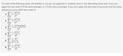 Solved For Each Of The Following Series Tell Whether Or Not