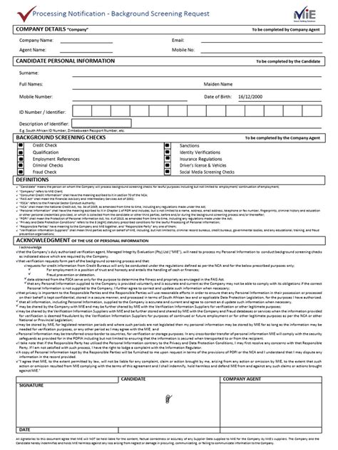 Mie Processing Notification Pdf Privacy Criminal Record