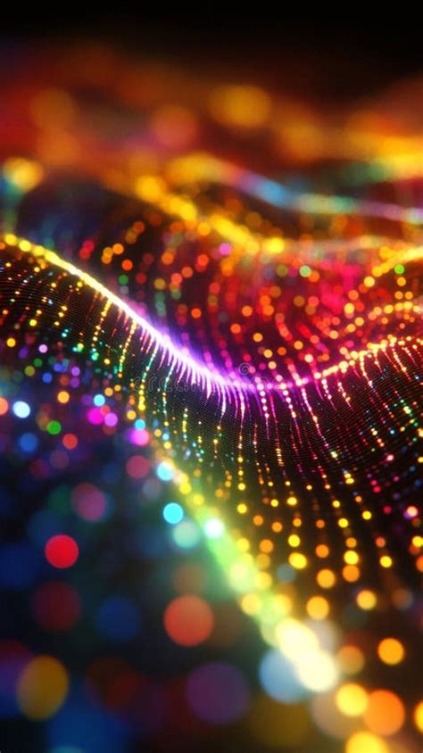 Colorful Abstract Design Featuring Glowing Particles And Waves In Vibrant Patterns During